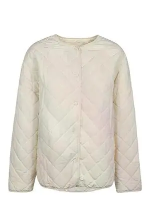SANDBEIGE Quilted Crew Neck Jacket - Neutrals