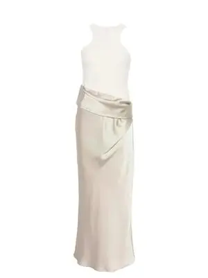 Patrizia Pepe Ruffled Maxi Dress - Neutrals