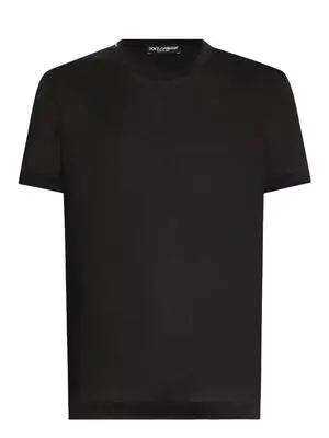 Dolce & Gabbana T-shirt In Melange Jersey - Black