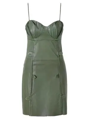Farm Rio Sweetheart Neckline 3d Flower Detail Mini Dress - Green
