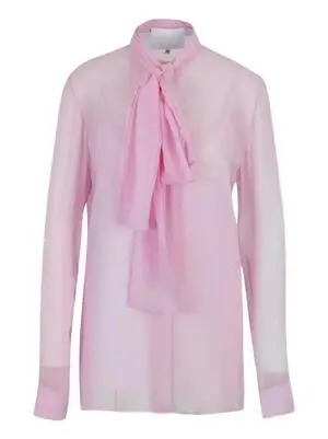 Costarellos Tie-neck Blouse - Pink
