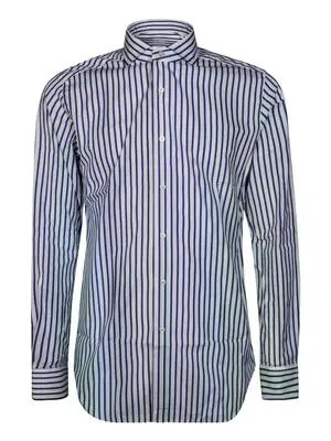 XACUS Poplin Striped Shirt Blue