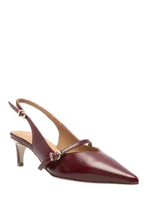 PEDRO MIRALLES Leather Slingback Mules - Red