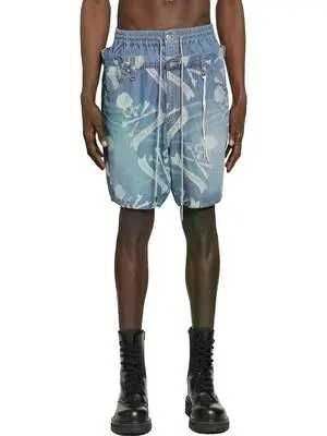 MASTERMIND WORLD Aloha Denim Shorts - Blue