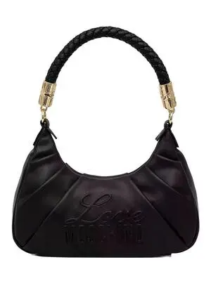 Moschino Logo-detail Braided-handle Tote Bag - Black