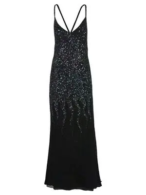 Jenny Packham Embellished Maxi Dress - Black