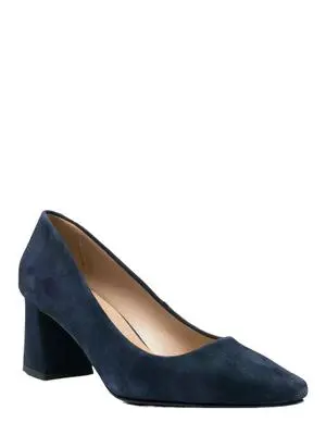 SERGIO MORETTI FIRENZE Sergio Moretti Firenze Suede Pointed Toe Block Heel Pumps