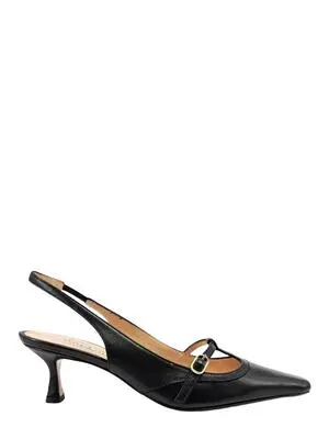 MADISON MAISON Penny Buckle Slingback Pumps - Black