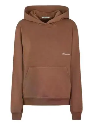 HINNOMINATE Hooded Long-sleeve Sweater With Front Pocket - Brown