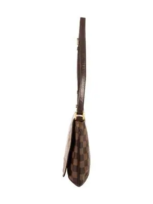 LOUIS VUITTON Damier Ebene Musette Tango Shoulder Bag - Brown