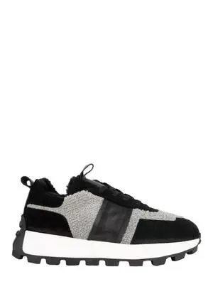 SERGIO MORETTI FIRENZE Shearling-panelled Sneakers - Black