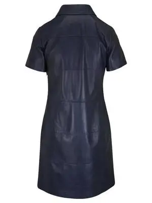 Kiton Collared Panelled Mini Dress - Blue