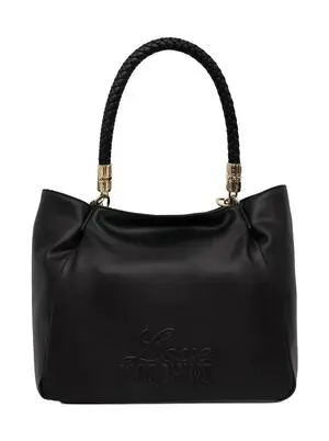Moschino Logo Detail Braided Handle Tote Bag - Black