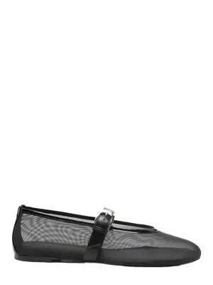 STUART WEITZMAN Mesh Buckle Ballet Flats - Black