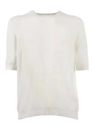BALLANTYNE Short-sleeve Textured Knit T-shirt - Neutrals