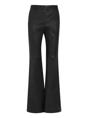 JOSEPH Tafira Leather Flared Trousers - Black