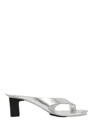 MAISON MARGIELA Anatomic Leather Flip Flop Mules - Silver