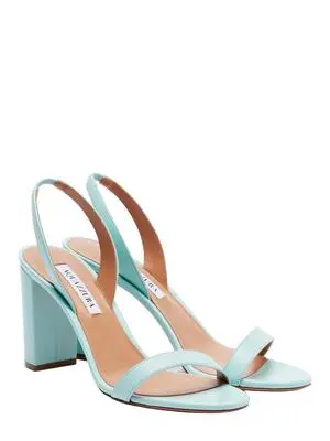 AQUAZZURA Leather Slingback Sandals - Blue