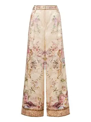 Camilla Printed Wide-leg Trousers - Multicoloured