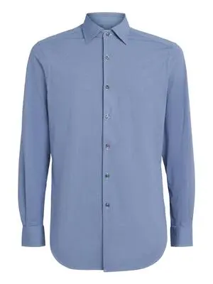 Pal Zileri Jacquard Micro-pattern Shirt - Blue