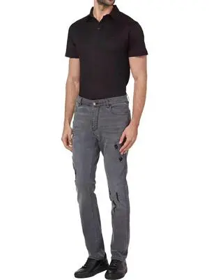 BILLIONAIRE Distressed Straight-cut Jeans - Grey