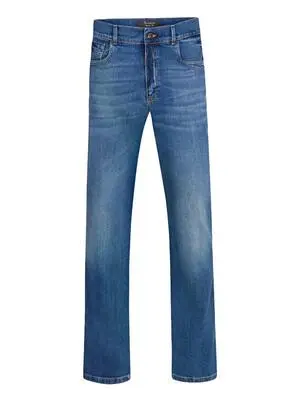 BILLIONAIRE Embroidered Logo Five-pocket Jeans - Blue