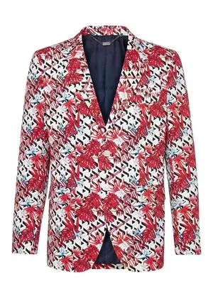 BILLIONAIRE Patterned Slim-fit Blazer - Red