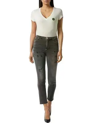 Philipp Plein Ripped Pocket Jeans - Grey