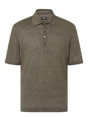 Zegna Oasi Lino Polo Shirt - Neutrals