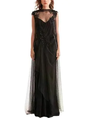 GEMY MAALOUF Gemy Maalouf Sleeveless Draped Maxi Dress