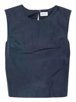 P.a.r.o.s.h Sleeveless Round Neck Top With Button Fastening - Blue