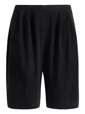 Khaite Pleated Cotton Shorts - Black