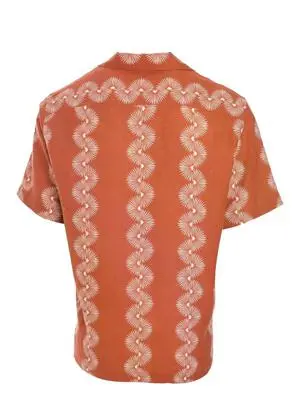 Frescobol Carioca Copa Geo Wave Print Shirt - Orange