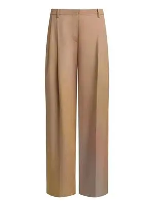 12 STOREEZ Pleated Wide-leg Trousers - Neutrals