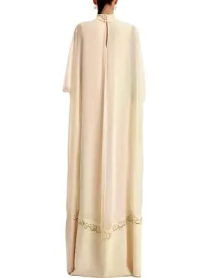 GEMY MAALOUF Calligraphy Embroidered Kaftan - Neutrals