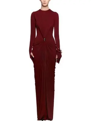 CHATS BY C.DAM Zayra Long-sleeve Draped Maxi Dress - Red