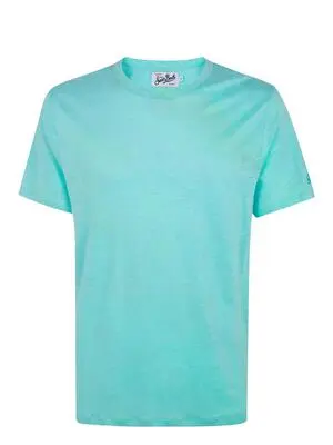 MC2 SAINT BARTH Ecstasea Slub-texture Logo-embroidered T-shirt - Blue
