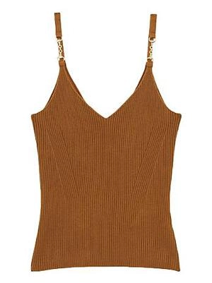 REISS X Atelier Cara Silk-blend Vest - Rust