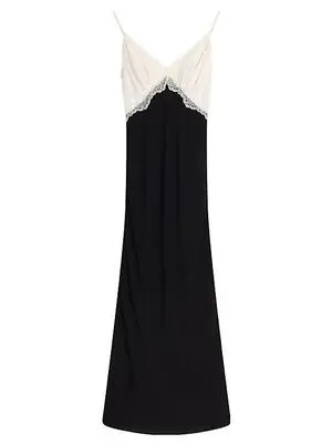 OMNES Drew Colour-block Wove Maxi Dress - Black/white