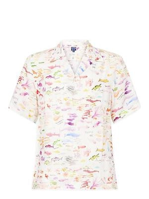 Vilebrequin Charli Fish-print Linen Shirt - Papier