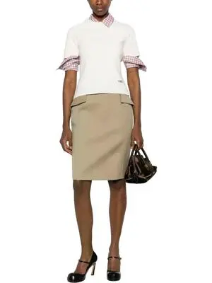 N°21 Nº21 Khaki Green Mini Skirt With Zip Fastening And Front Pockets Neutrals