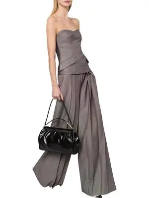 ALBERTA FERRETTI Alberta Ferretti Wool Tweed Bustier Top