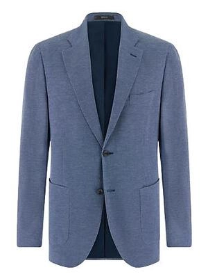 Boggi Milano Pinpoint Single-breasted Cotton-blend Blazer - Blue