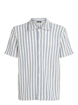 Vince Cotton-blend Beach Stripe Shirt - Blue