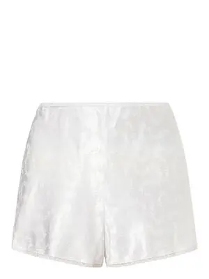 DÔEN Loren Floral Lenzing™ Ecovero™-blend Satin-jacquard Shorts - White