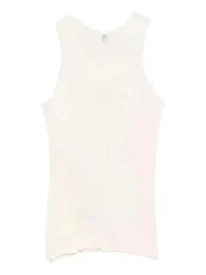 TOTEME TOTEME Crinkled-Texture Sleeveless Top Neutrals