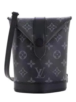 LOUIS VUITTON Louis Vuitton Envelope Pouch Monogram Eclipse Canvas Shoulder Bag Black