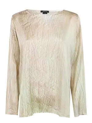 Avant Toi Silk Crinkled Finish Long-sleeve Shirt - Neutrals