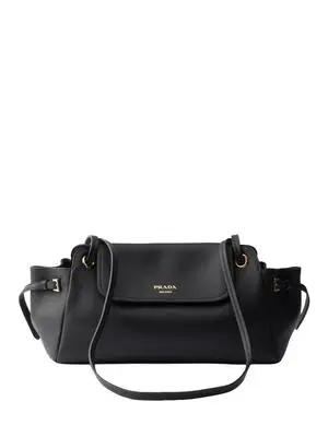 Prada Medium Leather Shoulder Bag - Black