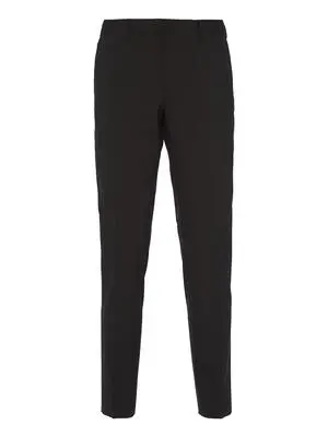 Prada Light Stretch Wool Tailored Trousers - Black